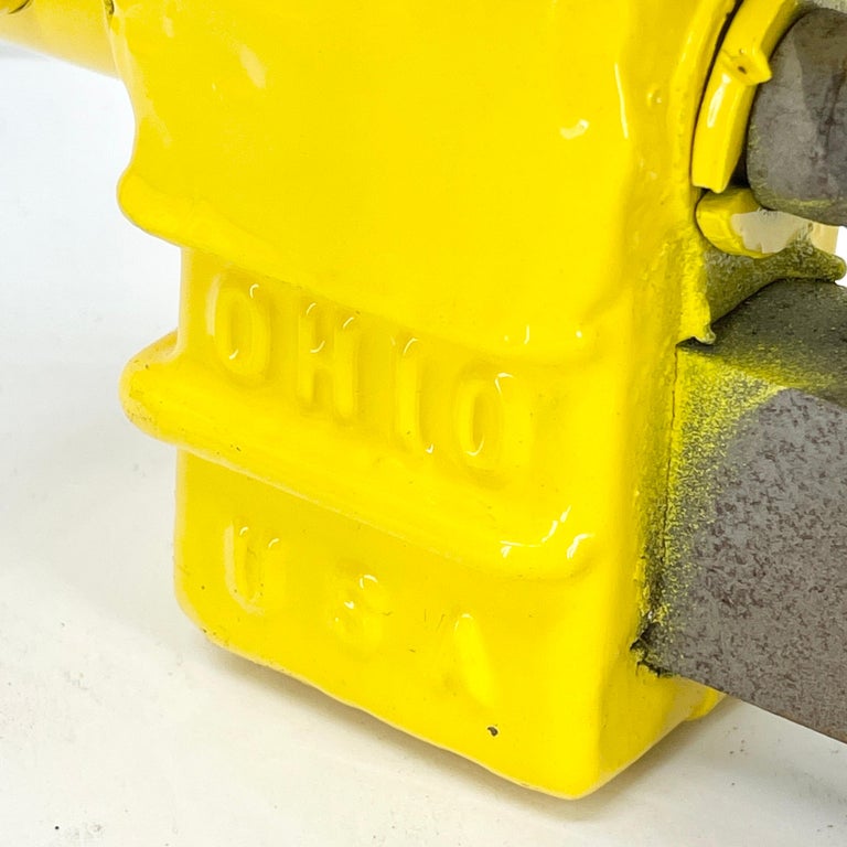 Vintage Tool Vice, Powder Coated Bright Yellow Desk Accessory For Sale ...