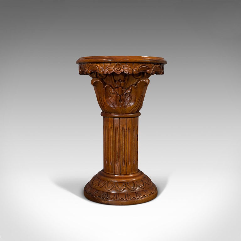 Vintage Torchere Stand, Oriental, Mahogany, Marble, Jardinière, Lamp ...