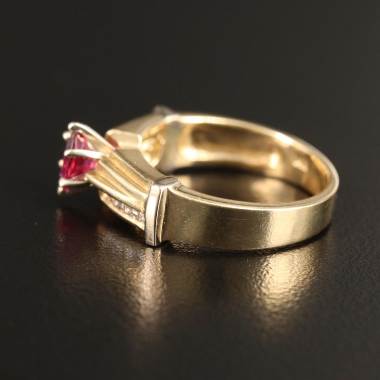 Customizable Vintage Tourmaline Engagement Ring Set, 18K Gold Diamonds ...