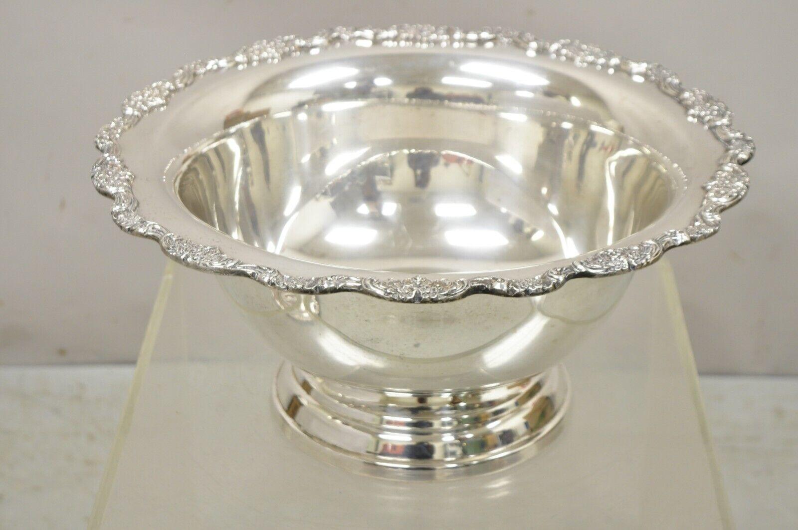 Vintage Towle Silver Plated Victorian Style Punch Bowl For Sale at 1stDibs