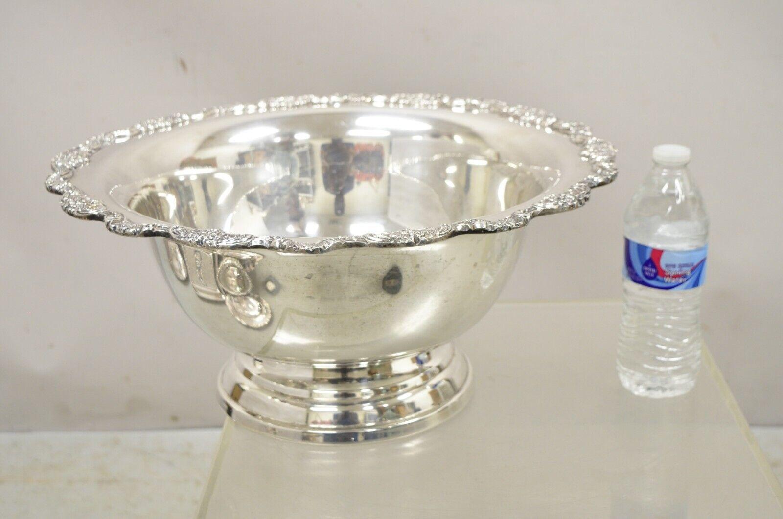 Vintage Towle Silver Plated Victorian Style Punch Bowl For Sale at 1stDibs