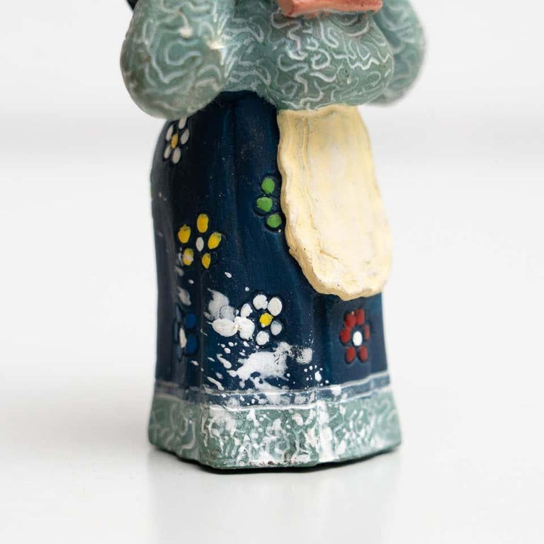 Vintage Traditional Catalan Hand-Painted Wooden Figures For Sale at 1stDibs