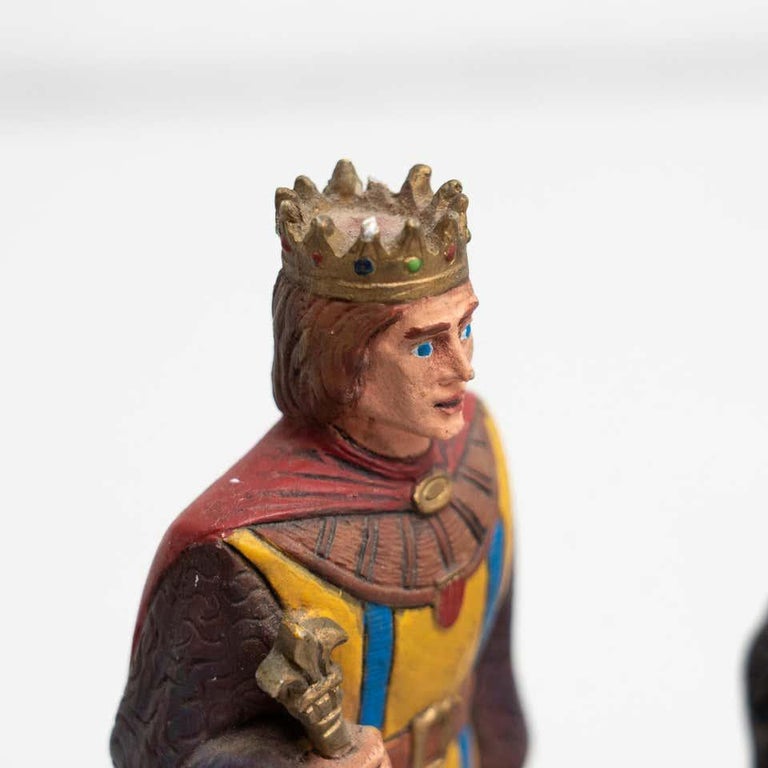 Vintage Traditional Catalan Hand-Painted Wooden Figures For Sale at 1stDibs