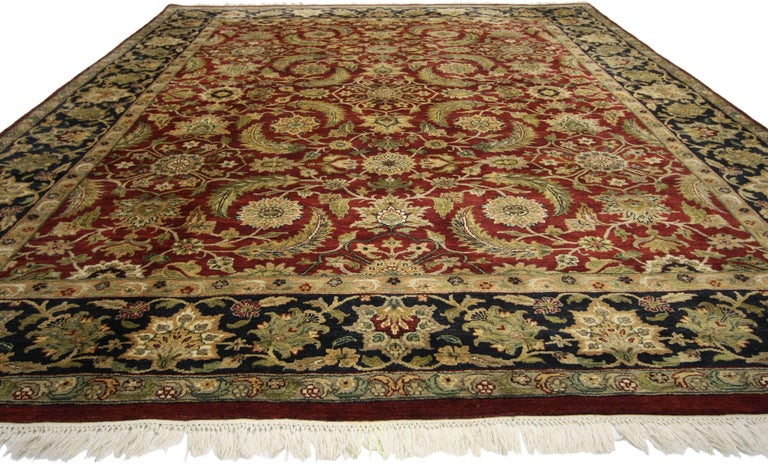 Vintage Traditional Indian Area Rug with Persian Design and Manor House ...