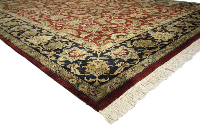 Vintage Traditional Indian Area Rug with Persian Design and Manor House ...