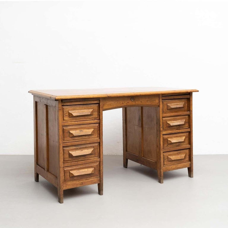 Vintage Traditional Spanish Writing Desk in Oak Wood, circa 1940 For ...