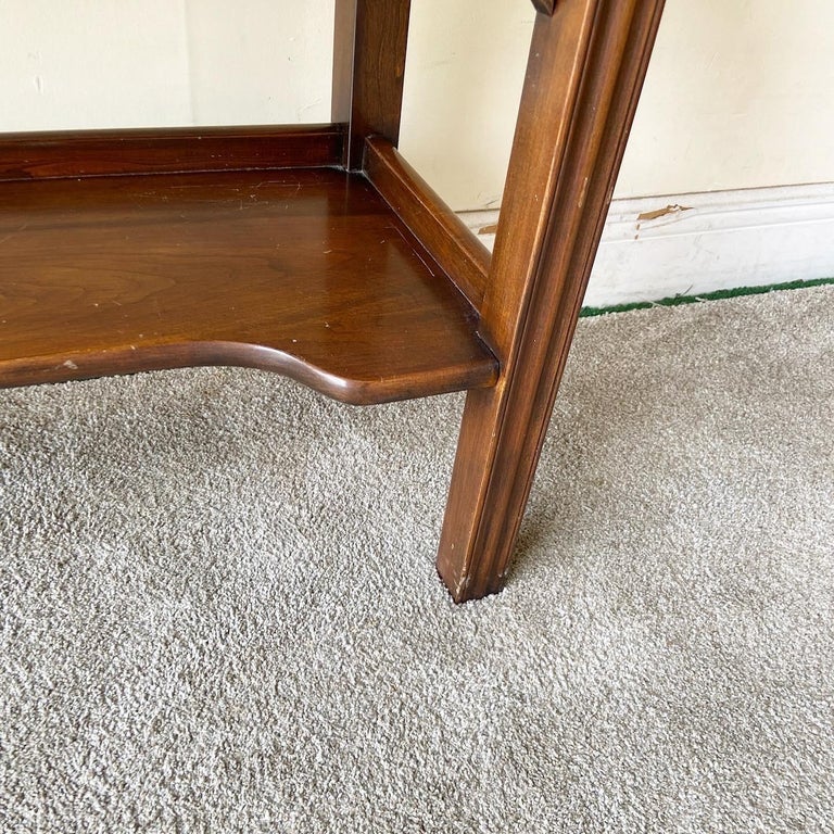 Vintage Traditional Wooden Console Table with Brass Pulls by Henredon ...