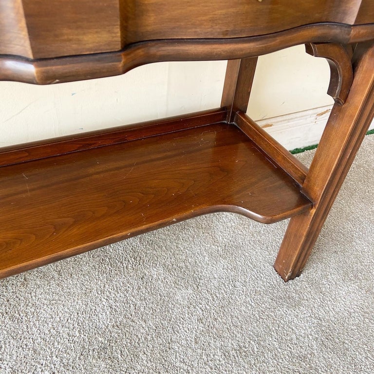 Vintage Traditional Wooden Console Table with Brass Pulls by Henredon ...