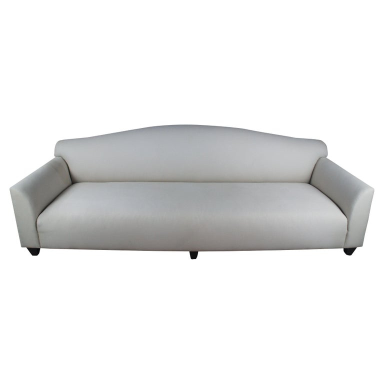 Vintage Transitional Beige Camelback Sofa Couch For Sale at 1stDibs