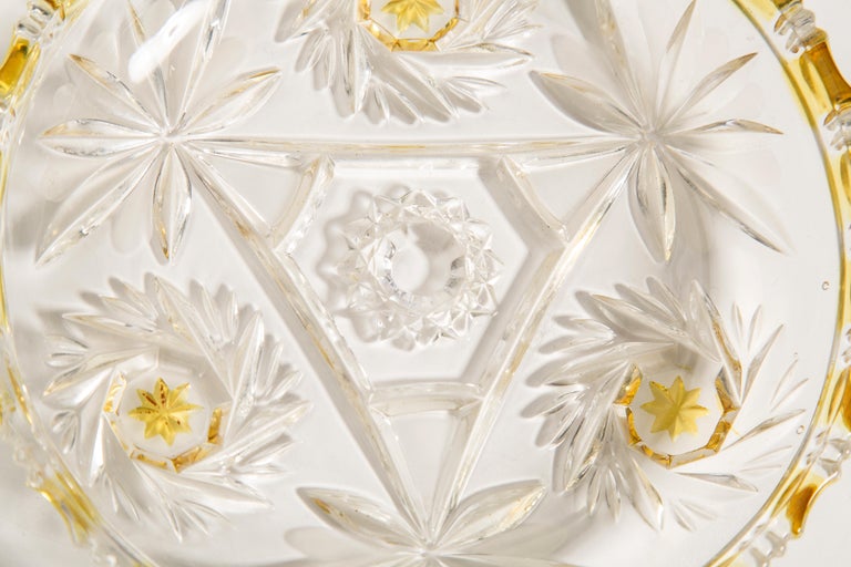 Vintage Transparent and Yellow Decorative Glass Plate, Italy, 1960s For ...