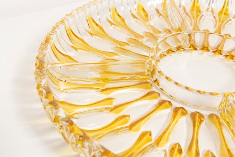 Vintage Transparent and Yellow Decorative Glass Plate, Italy, 1960s at ...