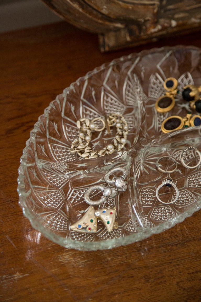 Vintage Transparent Decorative Crystal Glass Plate, Italy, 1960s For ...