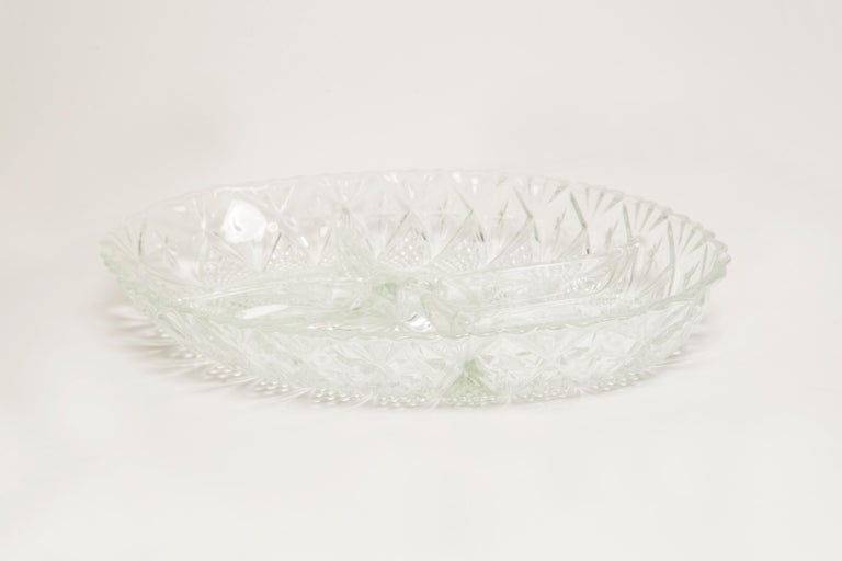 Vintage Transparent Decorative Crystal Glass Plate, Italy, 1960s For ...