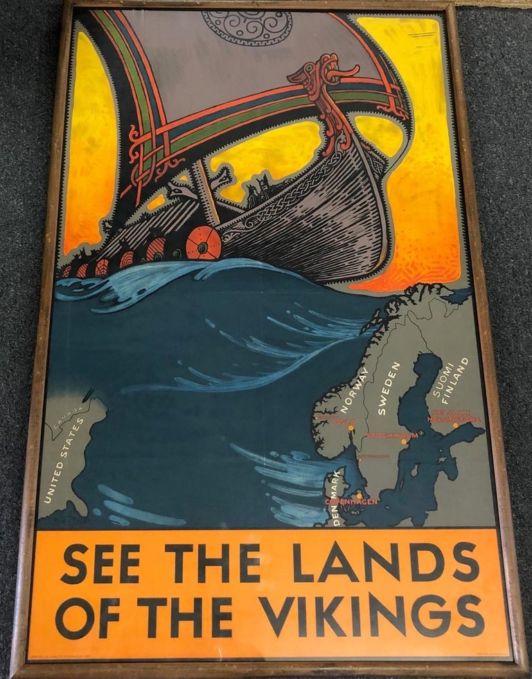Vintage Travel Poster 'See the Land of the Vikings' by Ben Blessum ...