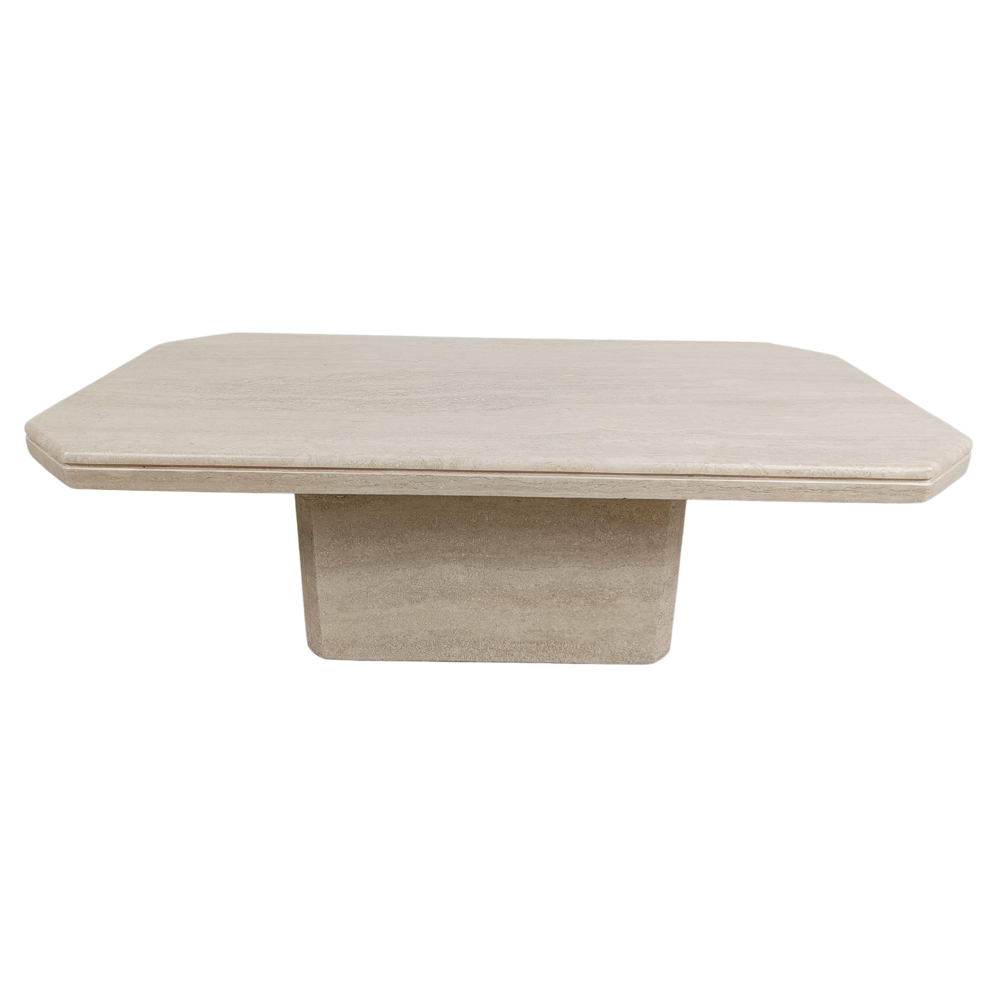 Vintage travertine coffee table Italy , 1970s For Sale at 1stDibs