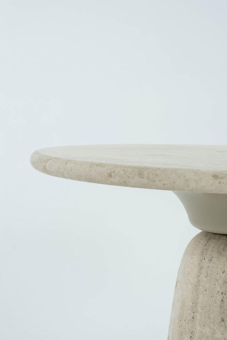 Vintage Travertine Side Table For Sale at 1stDibs