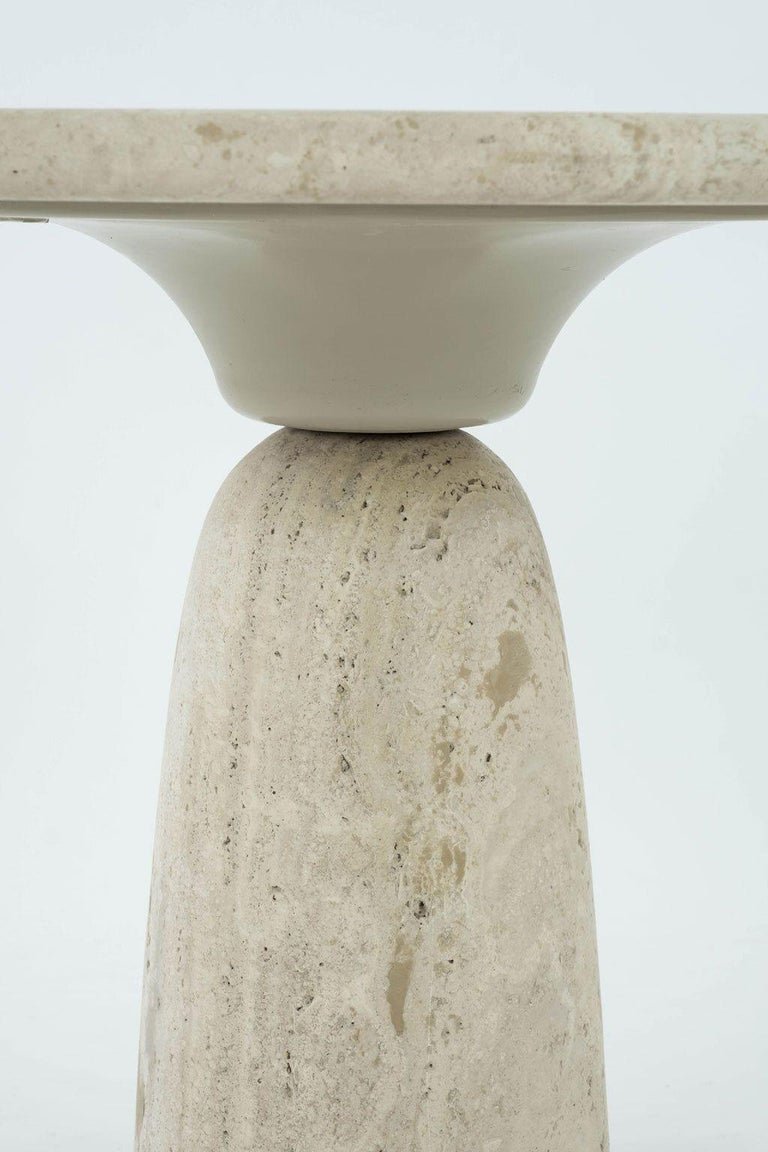 Vintage Travertine Side Table For Sale at 1stDibs
