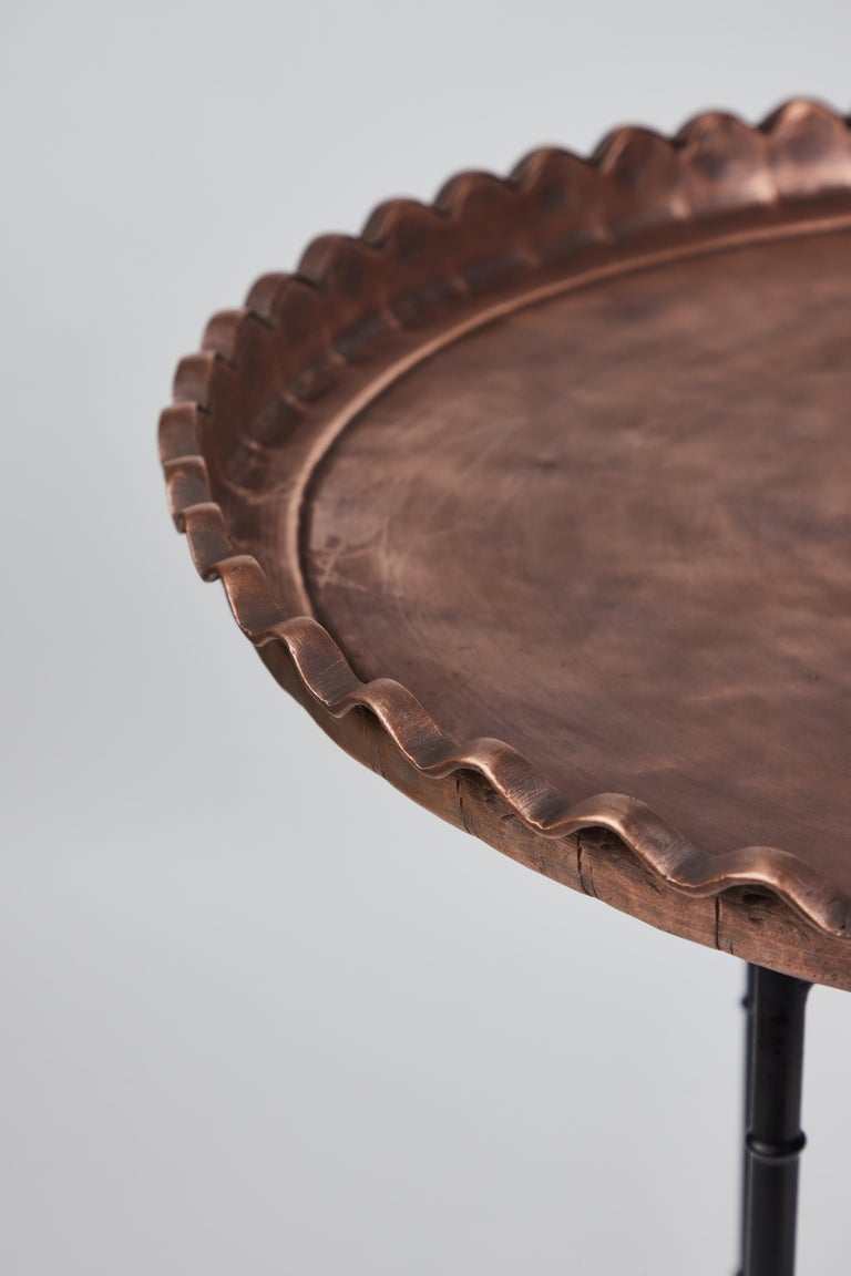 Vintage Tray Table w/ Antique Copper Top and Black Metal Base For Sale ...