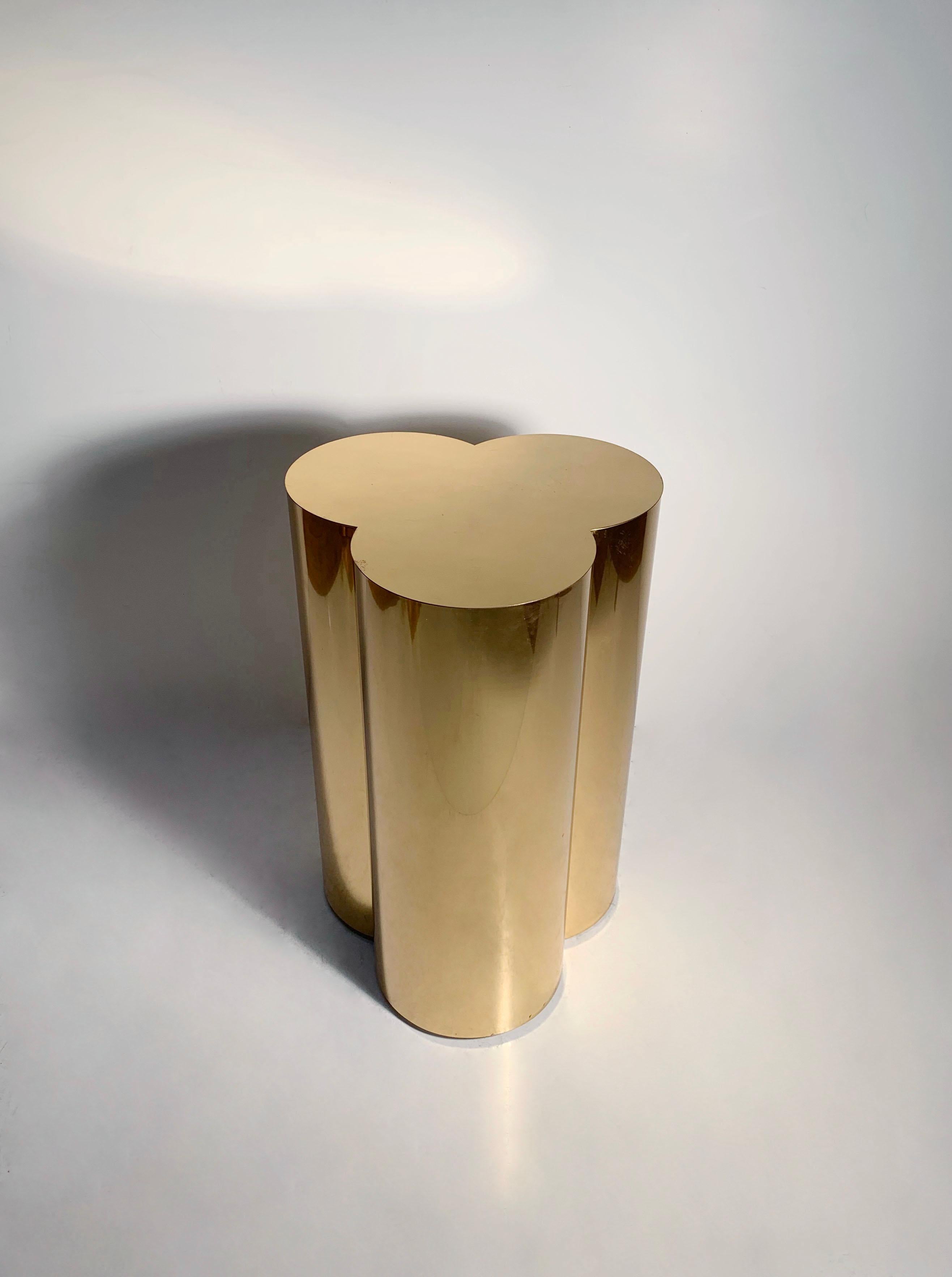 Vintage Trefoil Brass Pedestal Base Dinette Table attributed to Jere ...