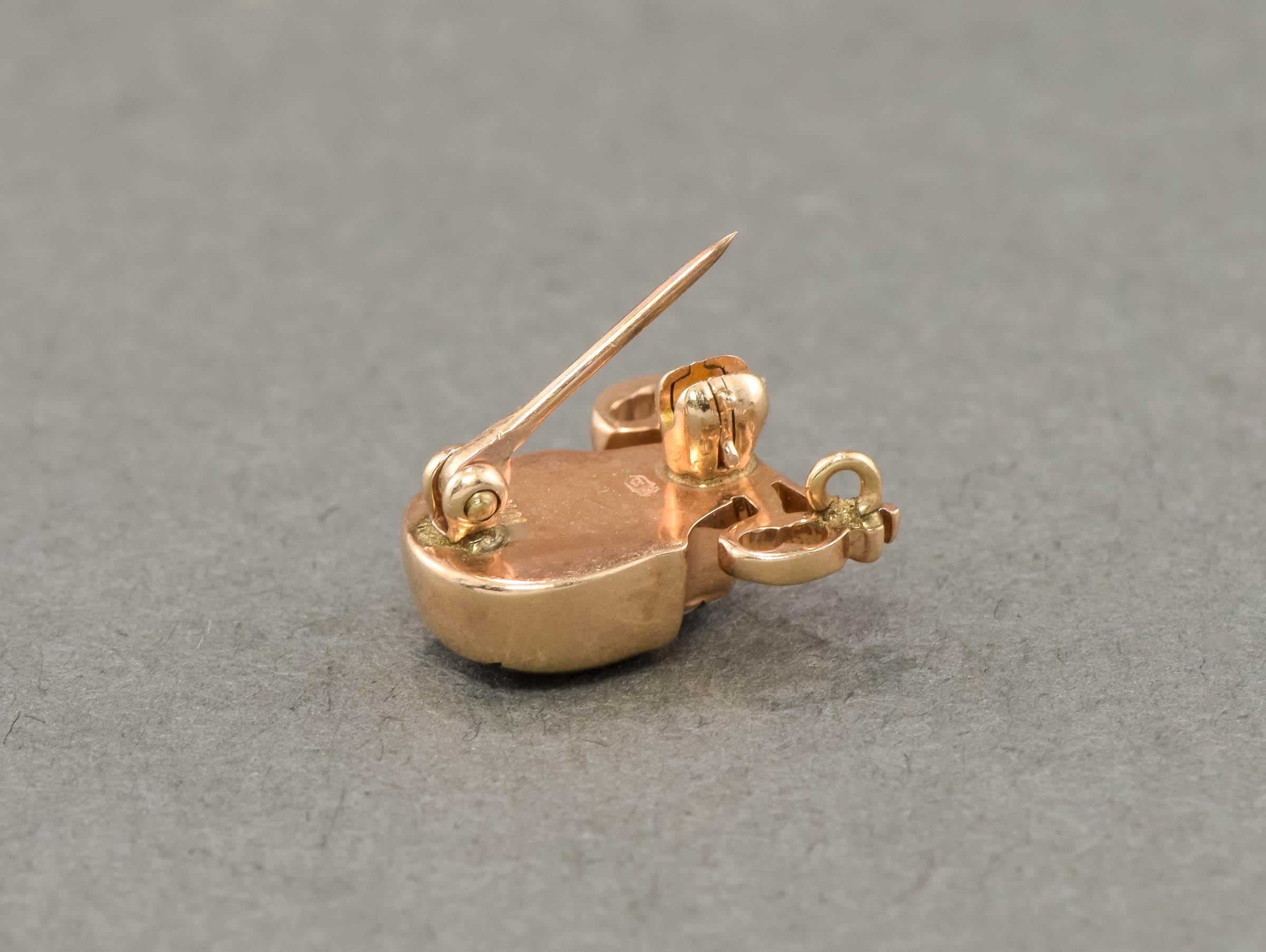 Vintage Tri Kappa Sorority Enamel Skull with Keys Pin in 10K Gold For ...