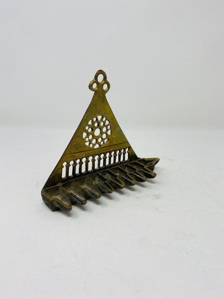 Vintage Triangular Hanukkah Menorah For Sale at 1stDibs