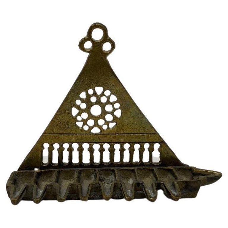 Vintage Triangular Hanukkah Menorah For Sale at 1stDibs