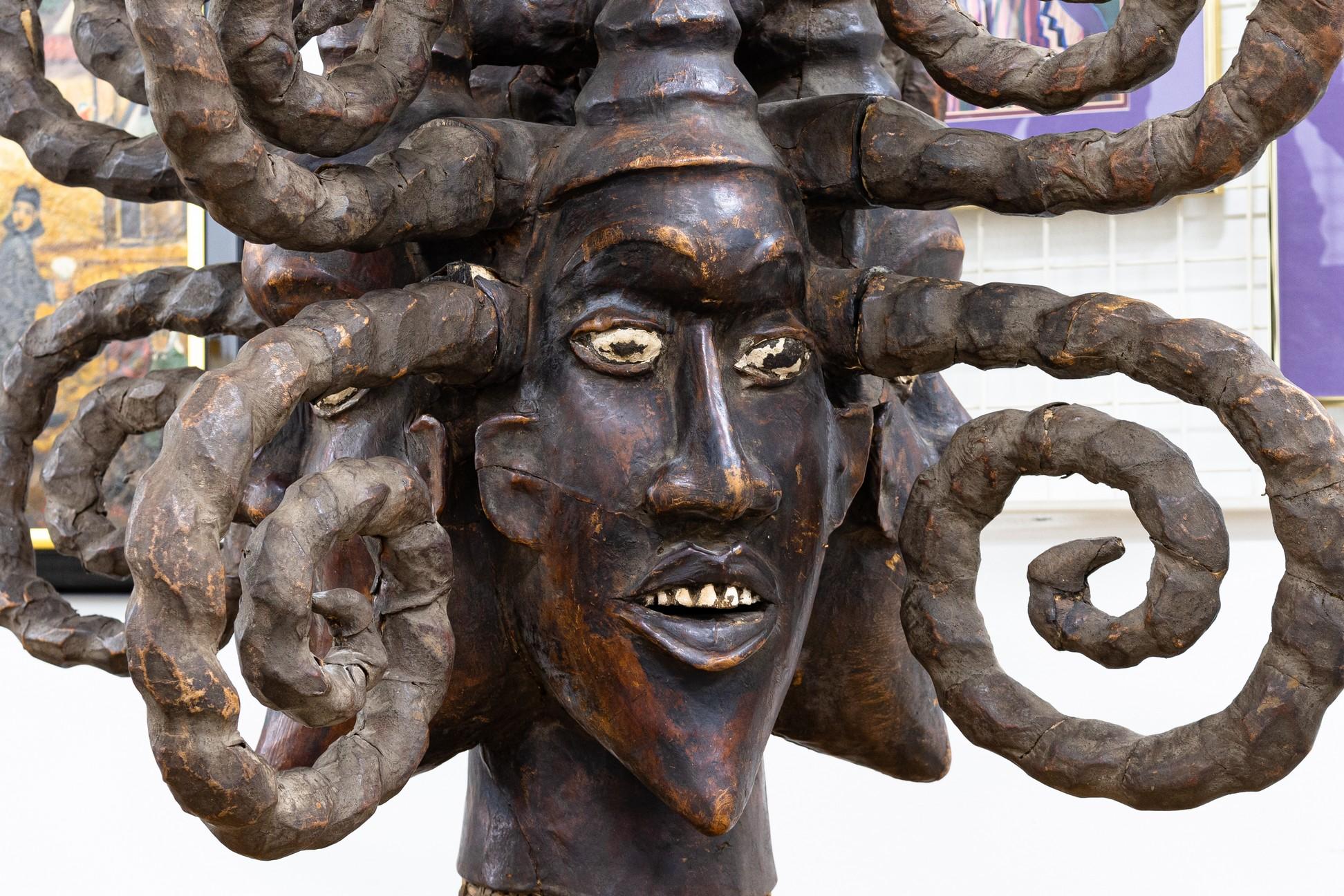 Vintage Tribal African Ekoi Headdress Nigeria / Cameroon Sculpture at ...