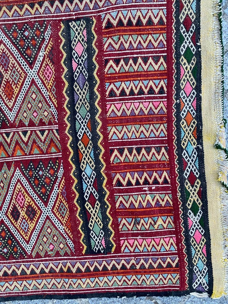 Vintage Tribal Moroccan Kilim Runner For Sale at 1stDibs