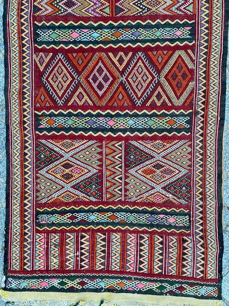 Vintage Tribal Moroccan Kilim Runner For Sale at 1stDibs