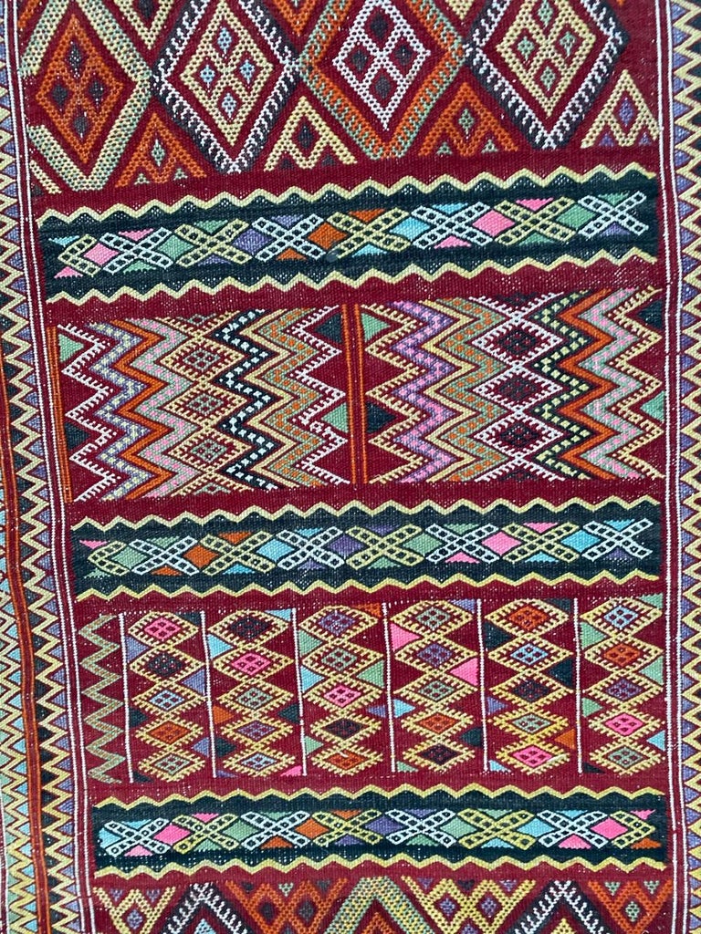 Vintage Tribal Moroccan Kilim Runner For Sale at 1stDibs