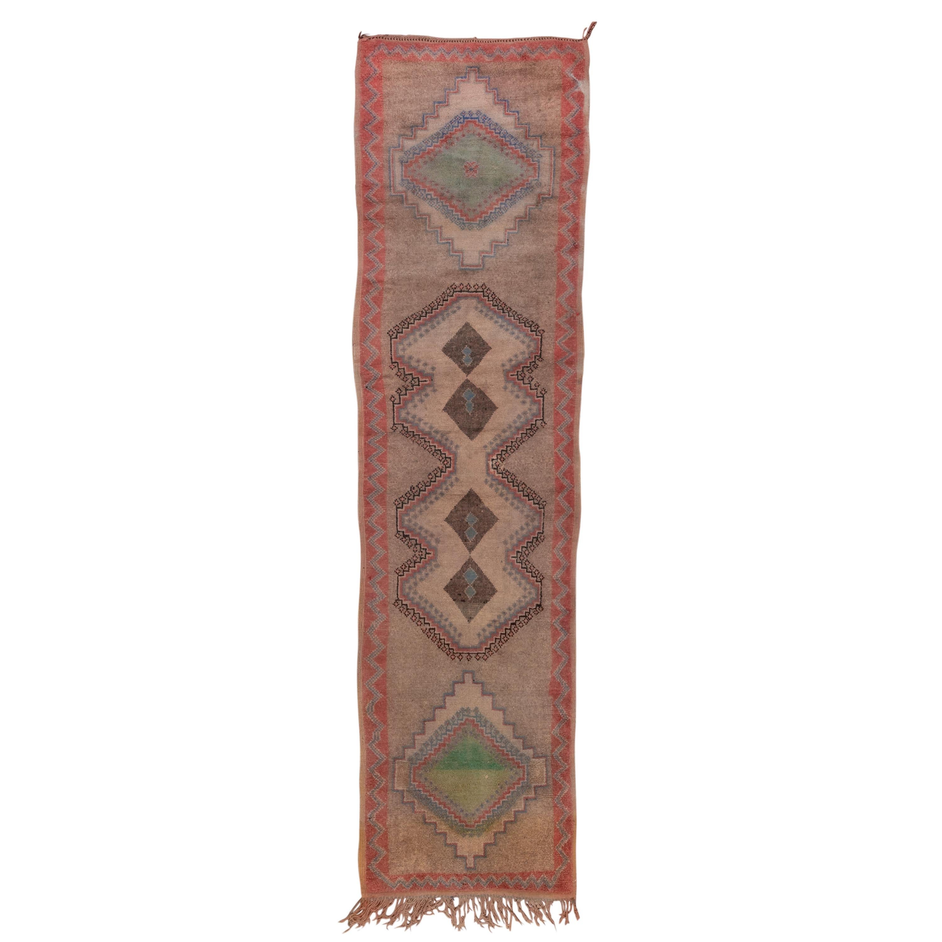 Turquouse and Teal Moroccan Runner For Sale at 1stDibs