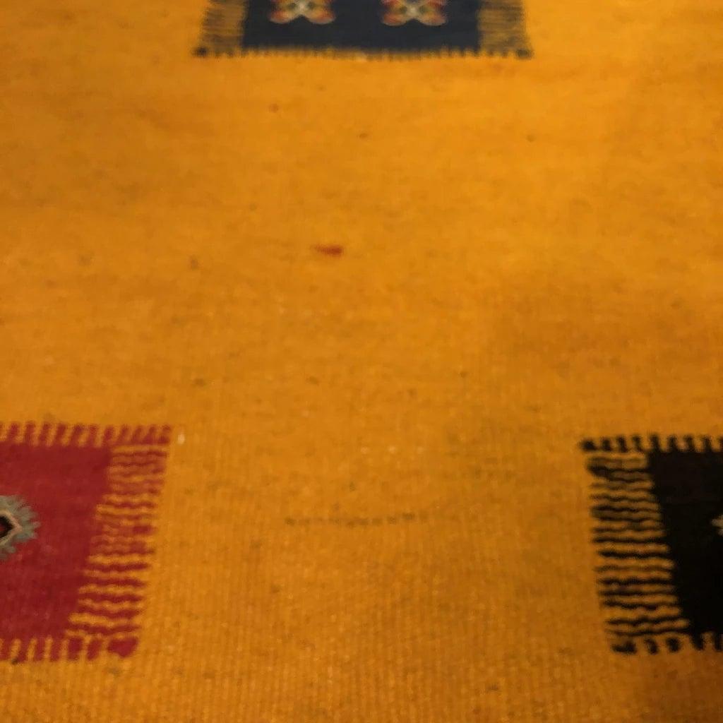 Vintage Tribal Moroccan Wool Mustard Runner Rug or Carpet For Sale at ...
