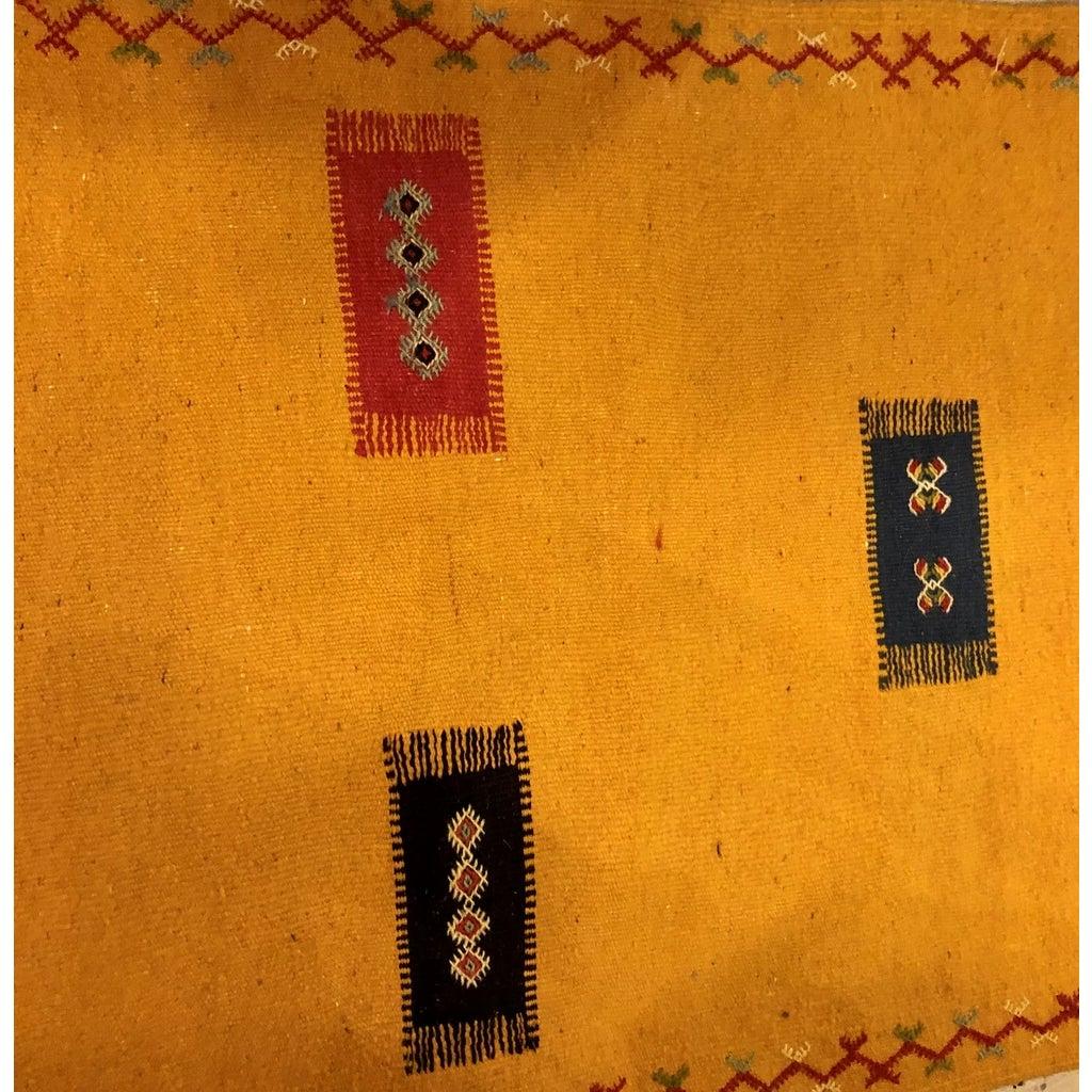 Vintage Tribal Moroccan Wool Mustard Runner Rug or Carpet For Sale at ...