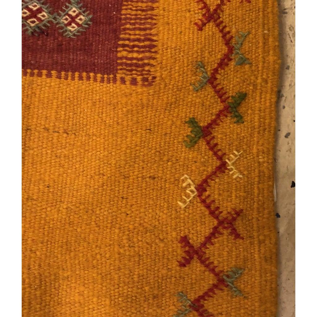Vintage Tribal Moroccan Wool Mustard Runner Rug or Carpet For Sale at ...