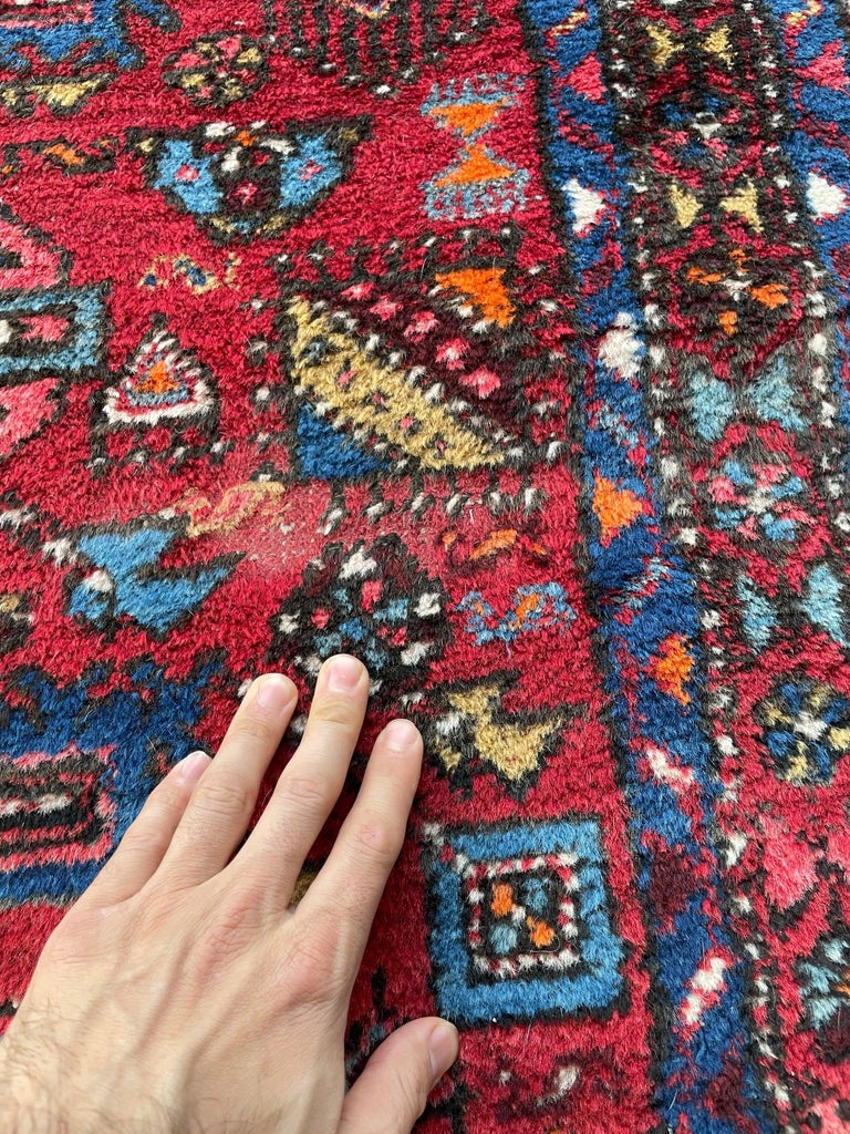 Vintage Tribal Runner with Nomadic Motifs and Gorgeous Colors, c.1950's ...