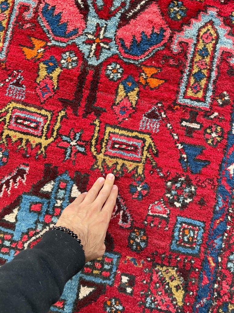 Vintage Tribal Runner with Nomadic Motifs and Gorgeous Colors, c.1950's ...