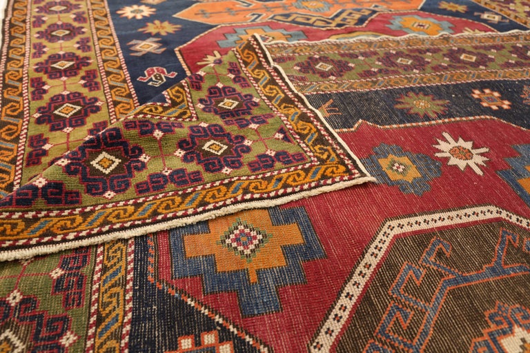 Vintage Tribal Russian Rug Shirvan Design For Sale at 1stDibs