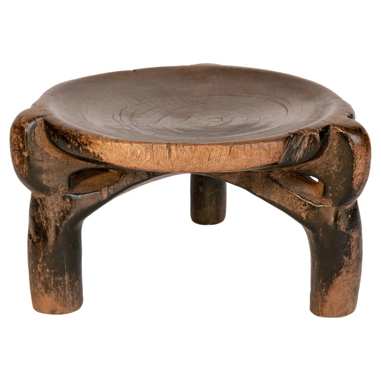 Vintage Tribal Wooden Stool from Tanzania, Mid-20th Century at 1stDibs