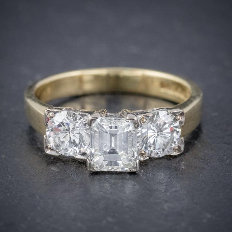 Vintage Trilogy Ring in 1.70ct of Diamond, Dated 1996 with Certificate ...