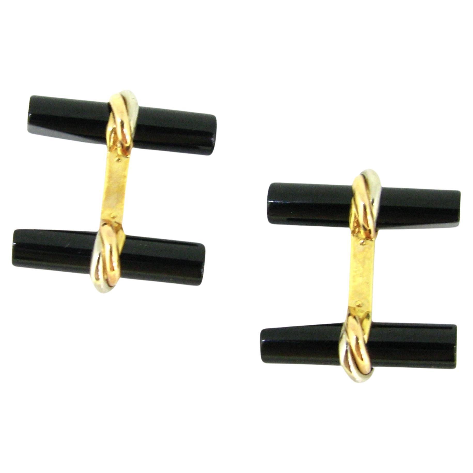 Vintage Onyx Beads and Ruby Necklace at 1stDibs