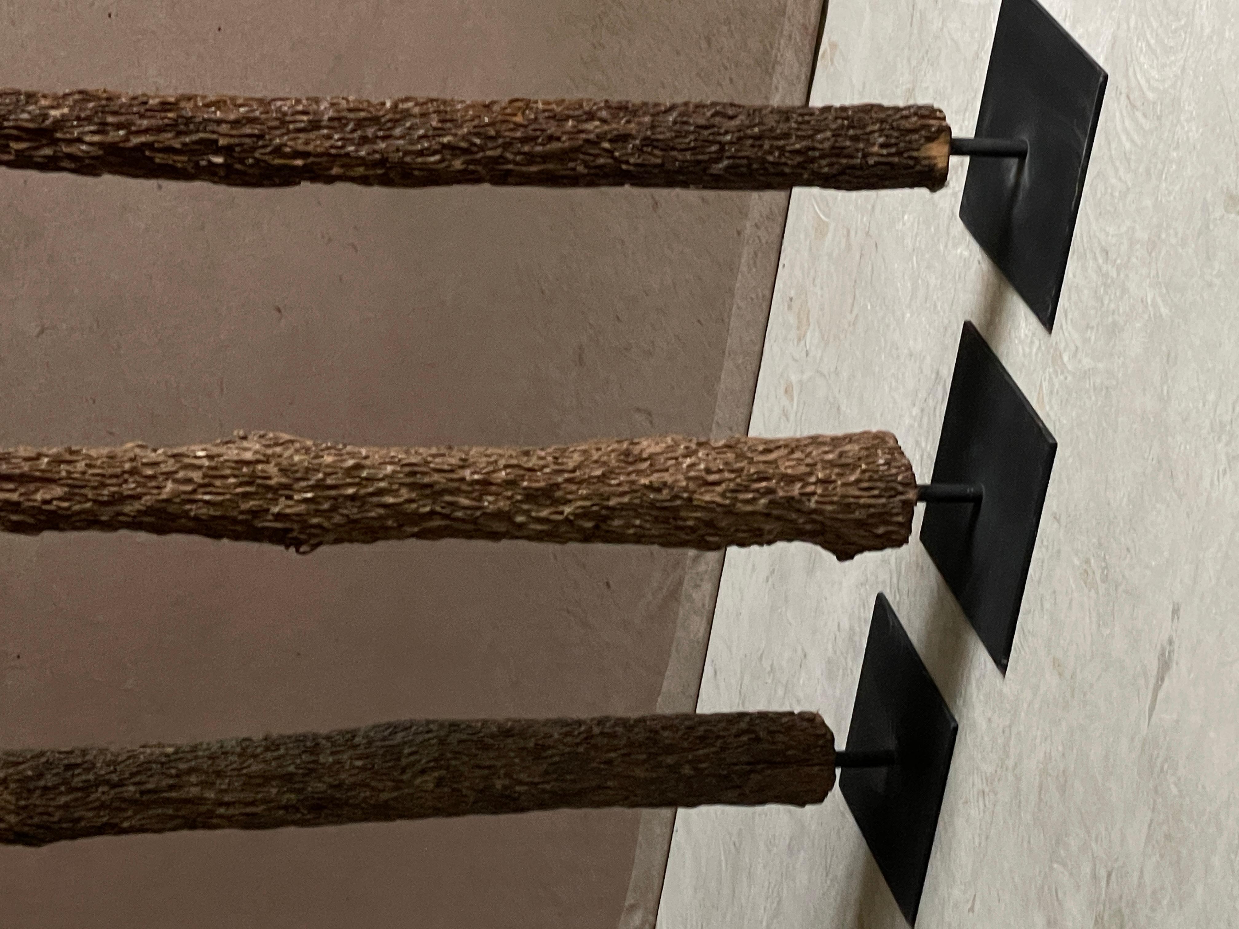 Vintage Trio Cedar Mussel Poles For Sale at 1stDibs