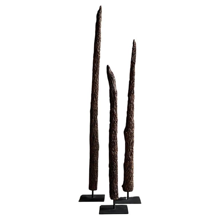 Vintage Trio Cedar Mussel Poles For Sale at 1stDibs