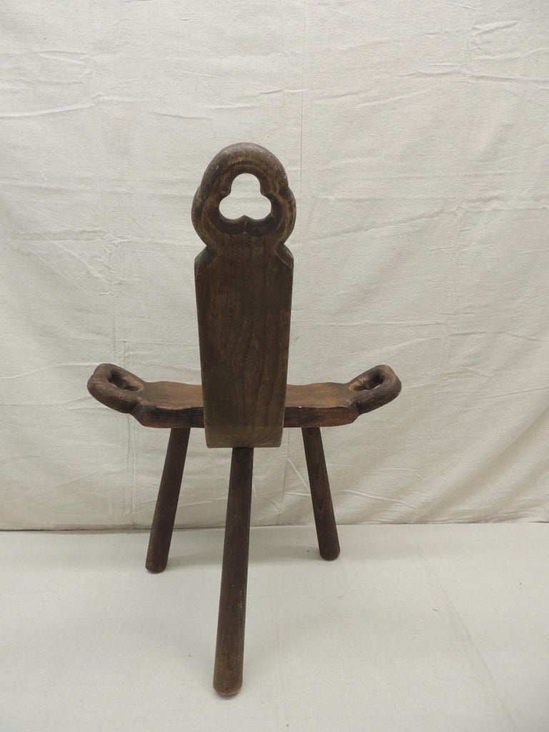 Vintage Tripod Legs Wood Birthing Petite Side Chair at 1stDibs | wooden ...