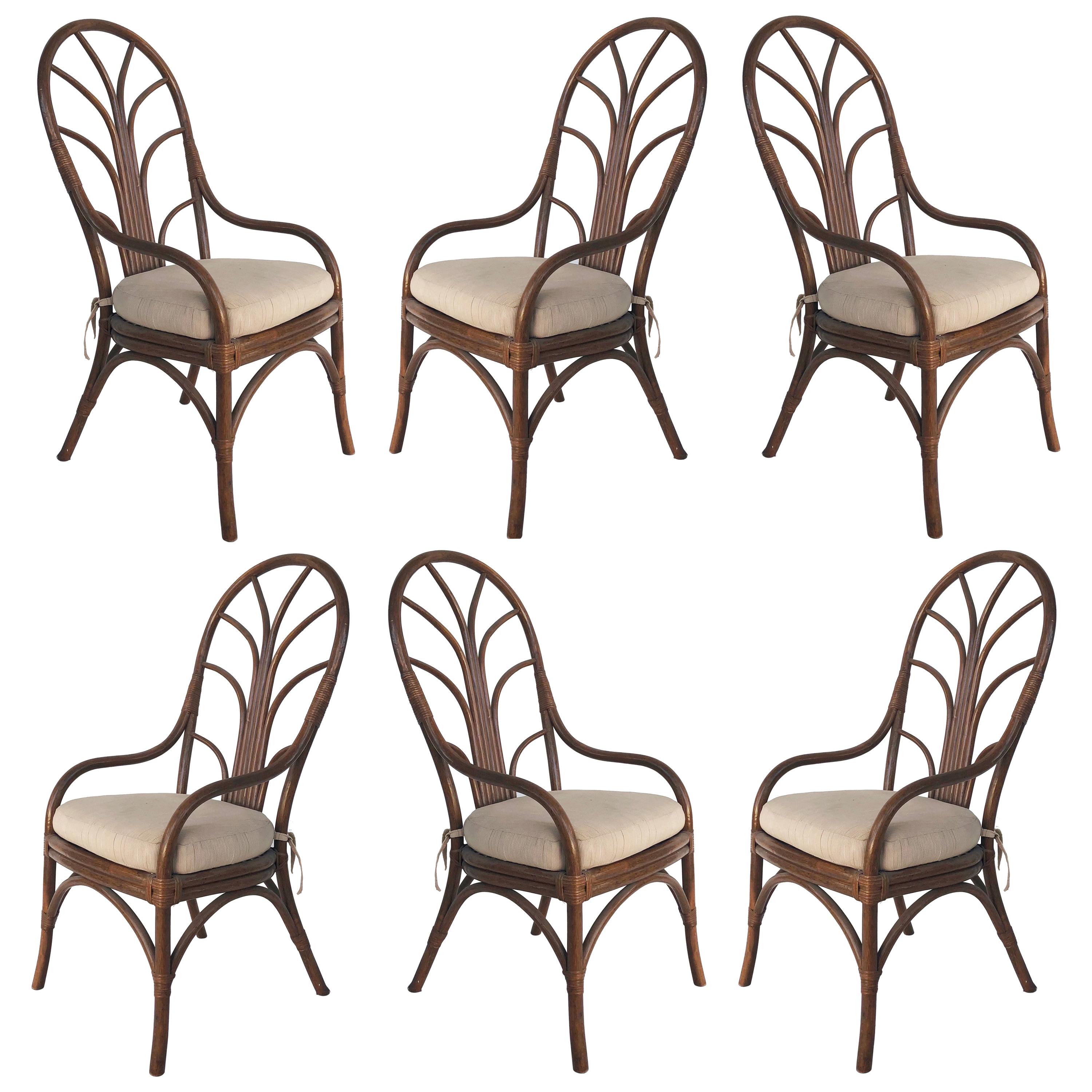 Vintage Tropical Bent Rattan Dining Chairs, Set of 6 at 1stDibs ...