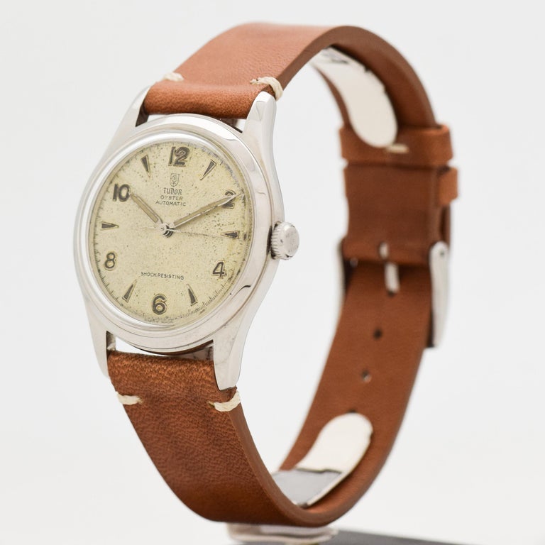 Vintage Tudor Oyster Stainless Steel Watch, 1950s For Sale at 1stDibs