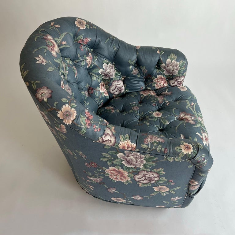 Vintage Tufted Ward Bennett Chair on Casters at 1stDibs