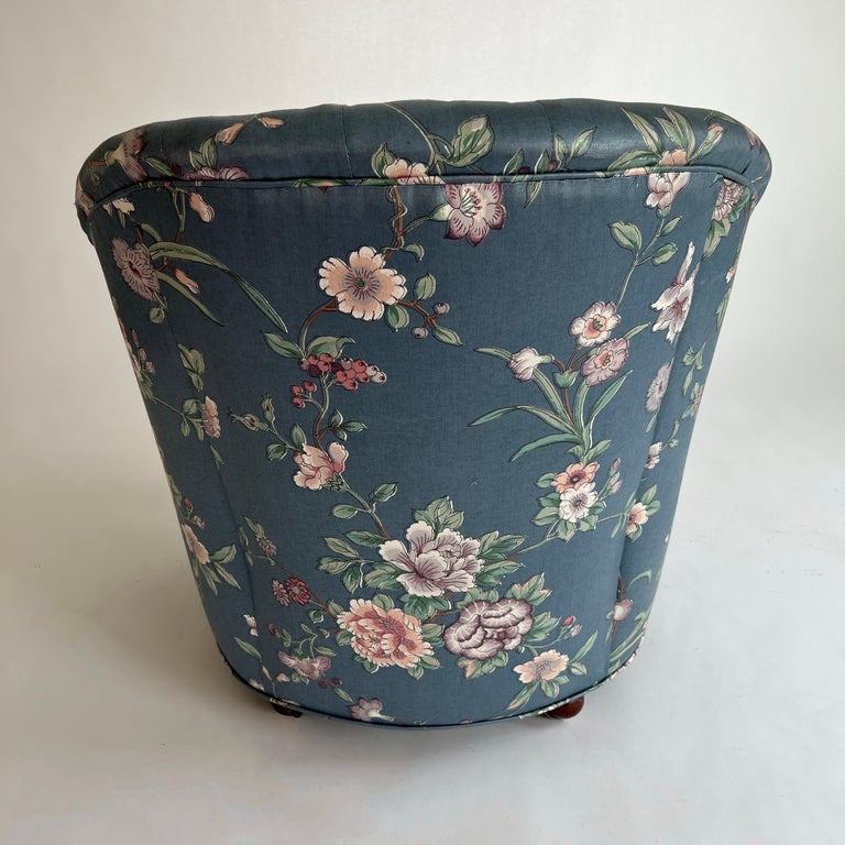 Vintage Tufted Ward Bennett Chair on Casters at 1stDibs