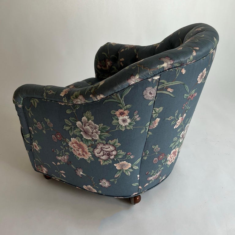 Vintage Tufted Ward Bennett Chair on Casters at 1stDibs