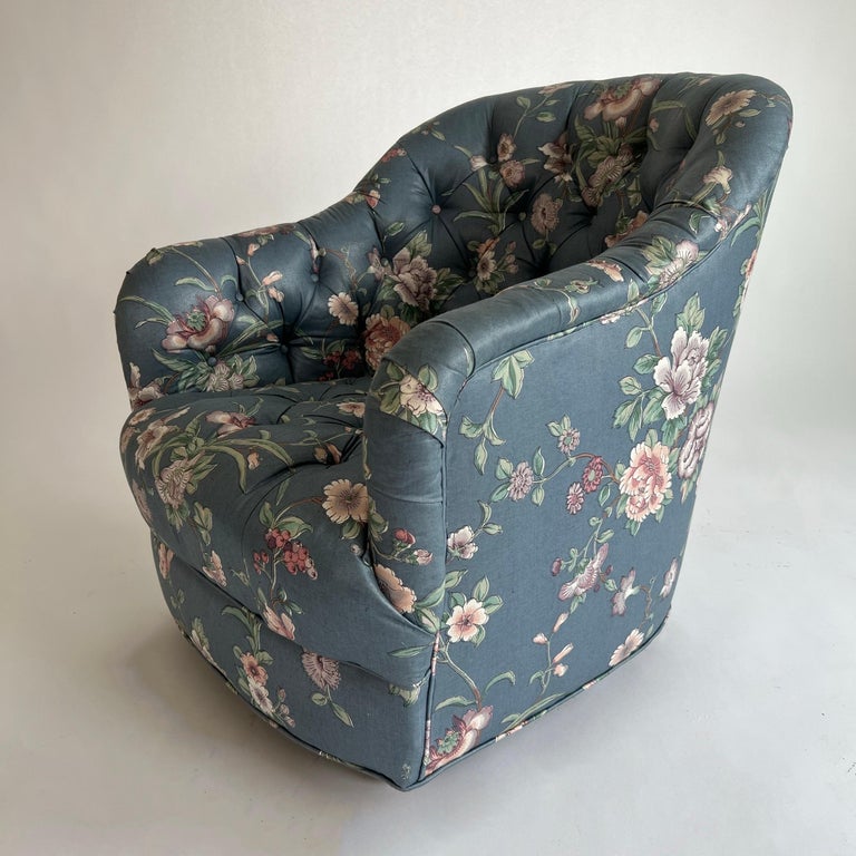 Vintage Tufted Ward Bennett Chair on Casters at 1stDibs