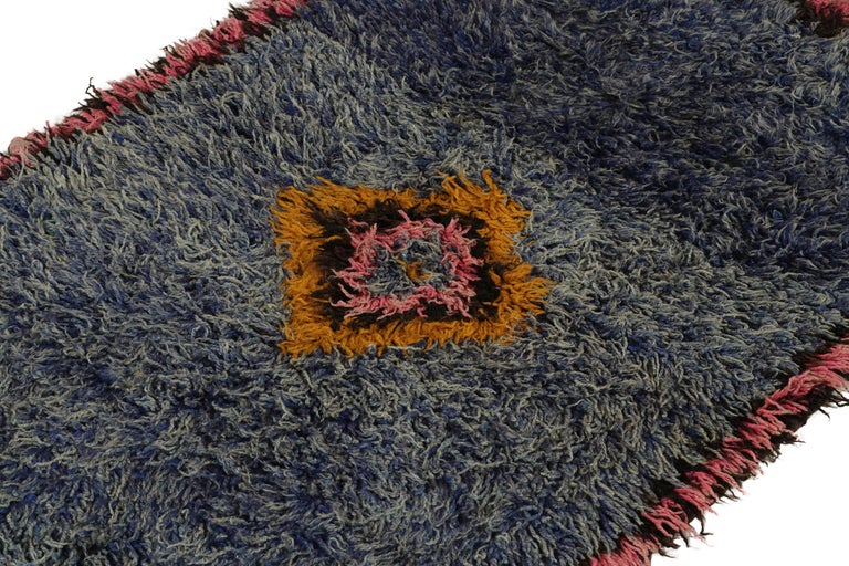 Vintage Tulu Rug in Blue with Colorful Medallion Pattern For Sale at ...